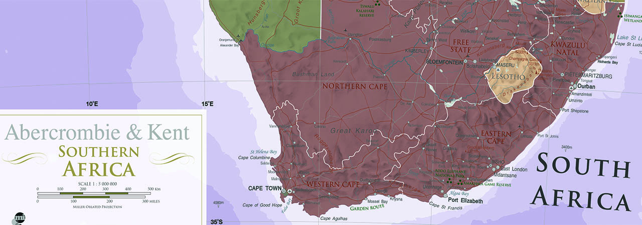 Specialist Holiday Location Maps - Abercrombie & Kent - Lovell Johns