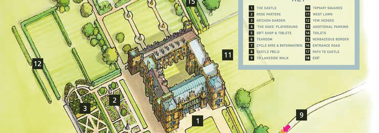 Custom map illustration for Grimsthorpe Castle | Map Makers