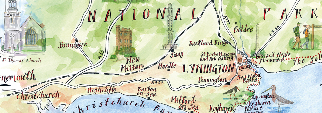 Artistic Map of Lymington | Case Study by Lovell Johns Mapping Company