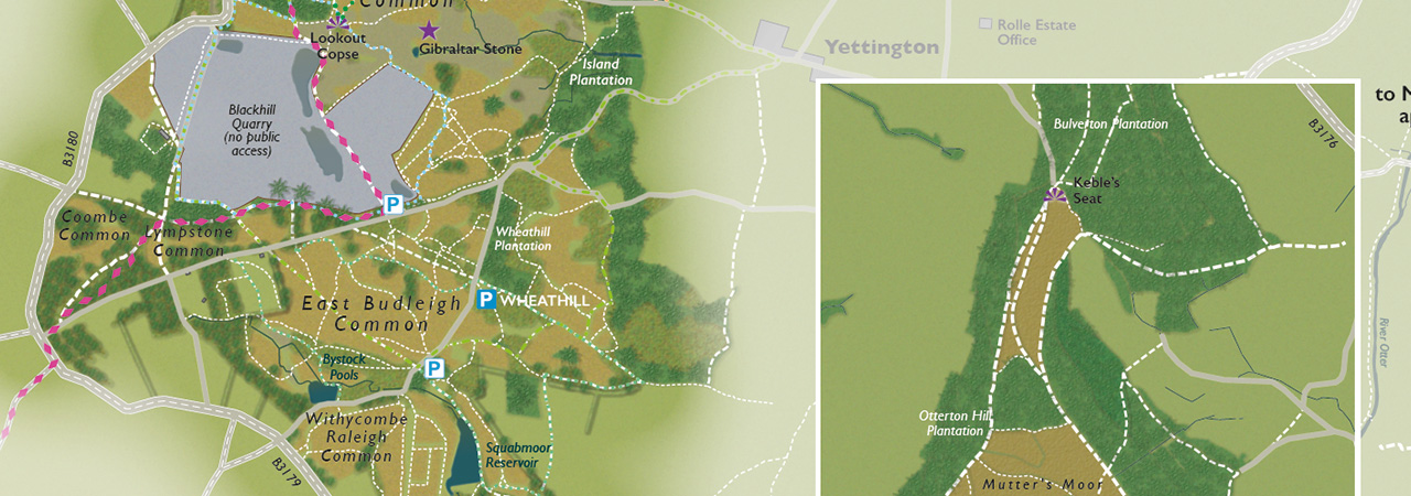 Biodiversity and walking routes map Lovell Johns