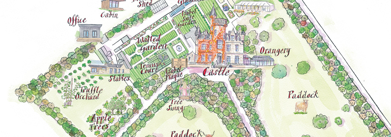 Illustrated map for Carlowrie Castle - Lovell Johns